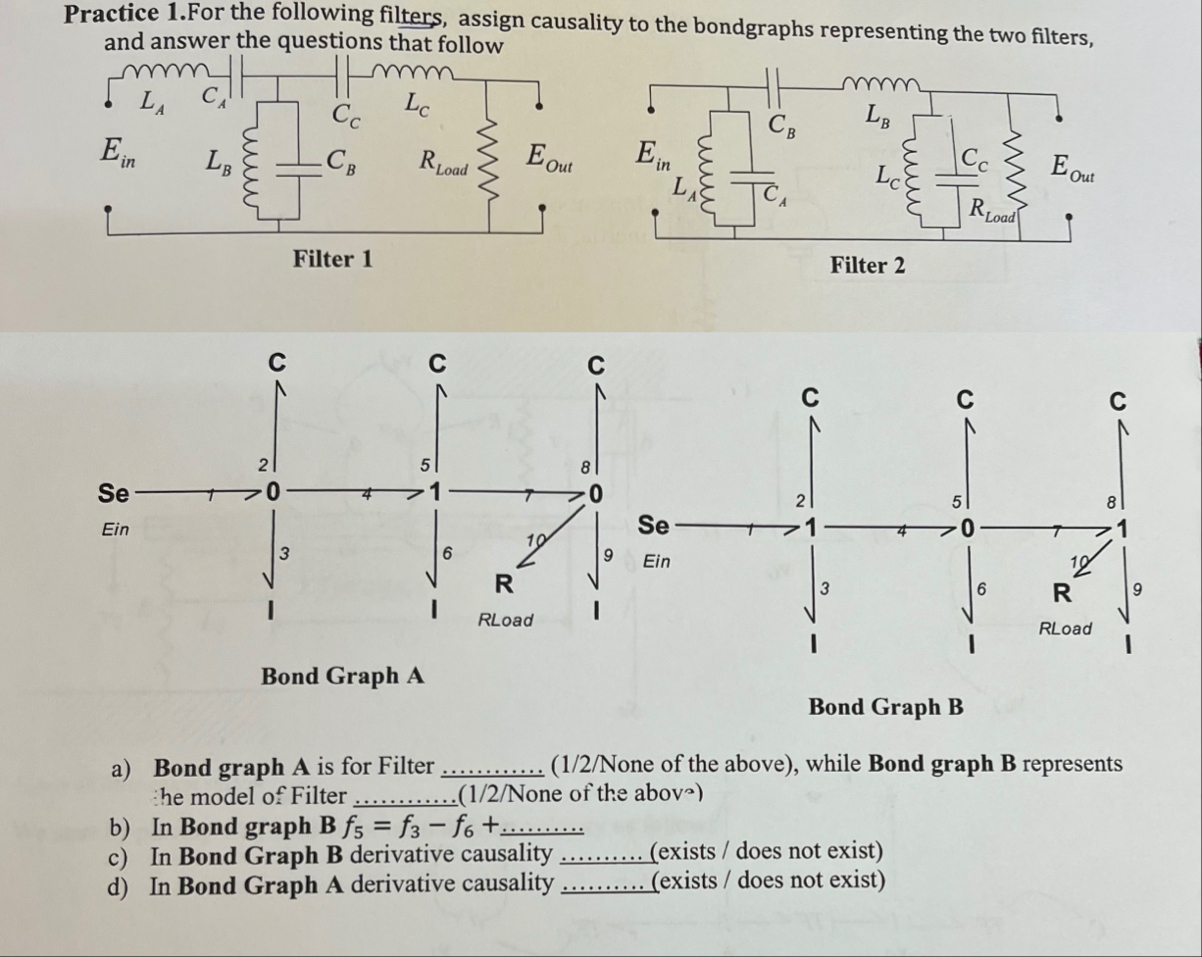 Solved Practice 1.For the following filters, assign | Chegg.com