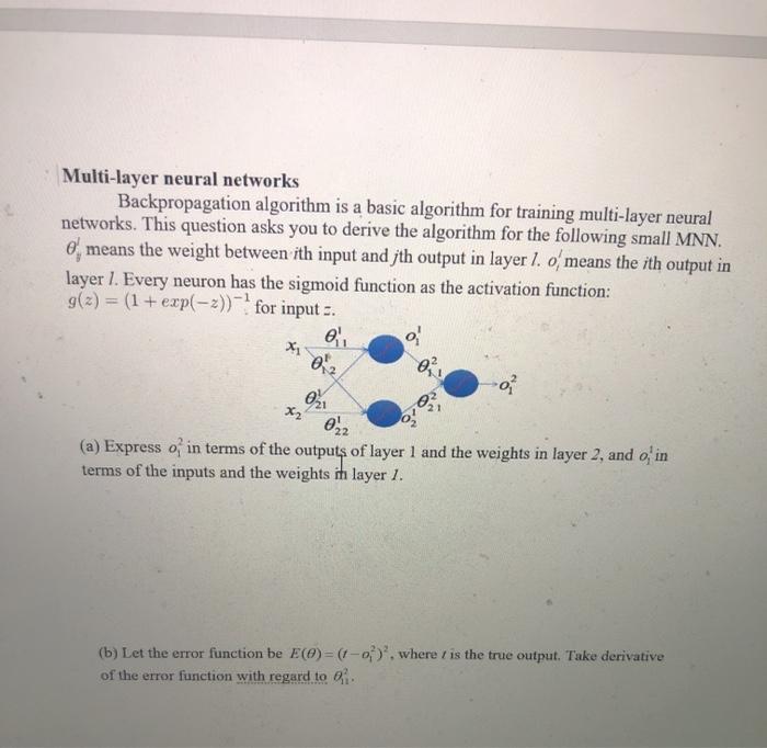 Solved Multi Layer Neural Networks Backpropagation Algorithm