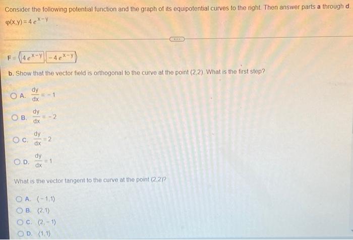 Solved Consider the following potential function and the | Chegg.com
