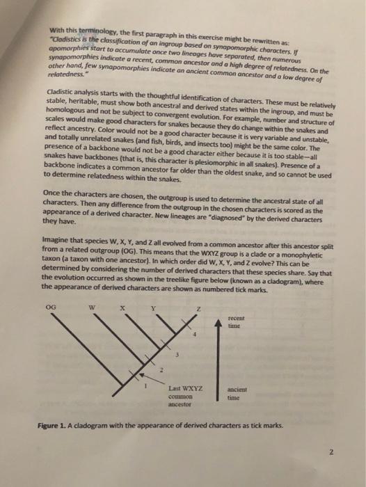 LS1 Lab: Phylogeny Reconstruction Our system of | Chegg.com