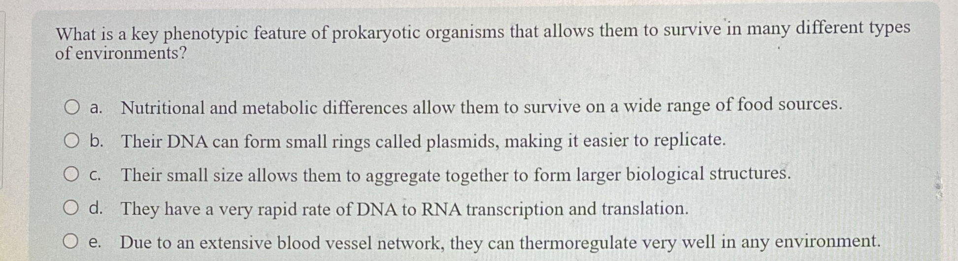 Solved What is a key phenotypic feature of prokaryotic | Chegg.com