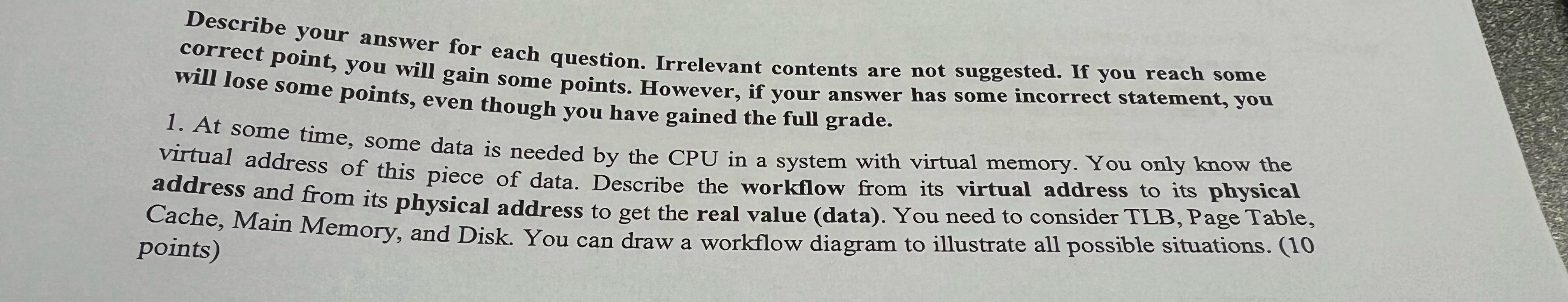 Solved Describe your answer for each question. Irrelevant | Chegg.com
