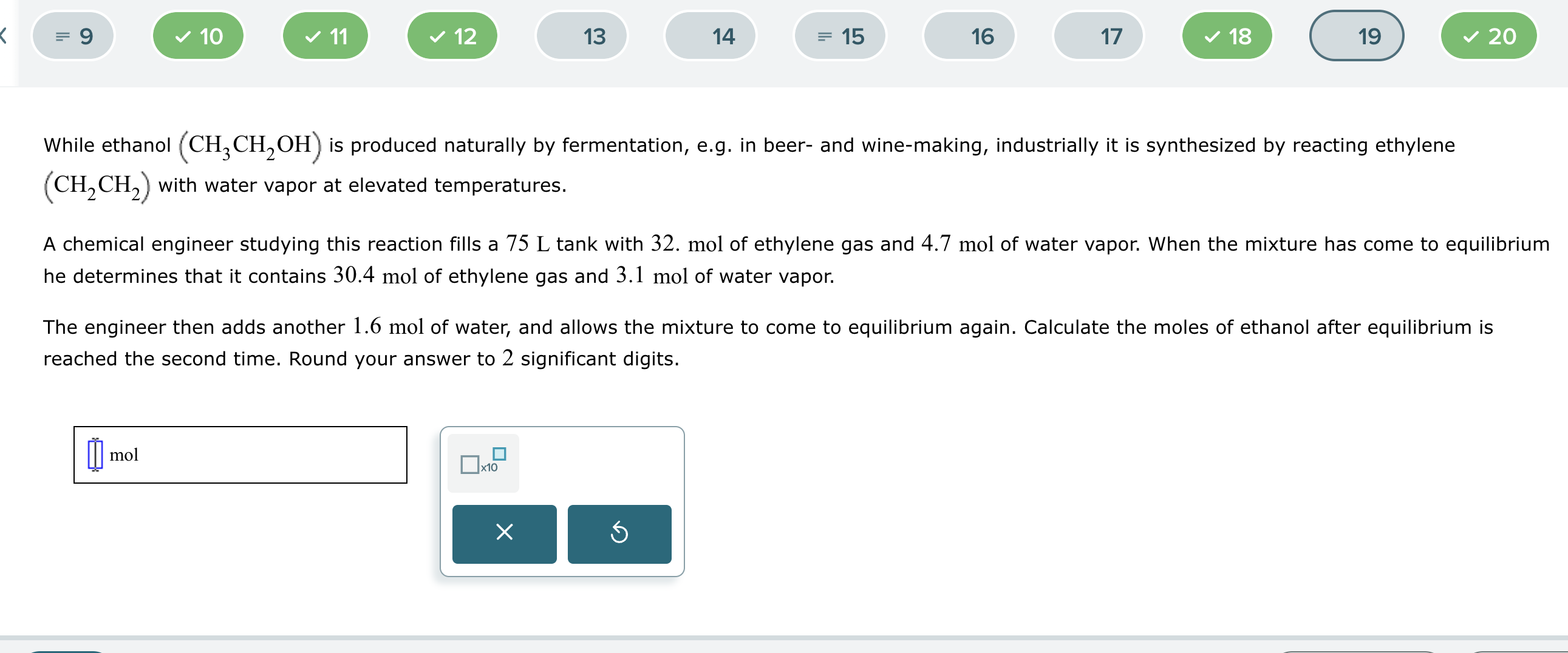 Solved While ethanol | Chegg.com