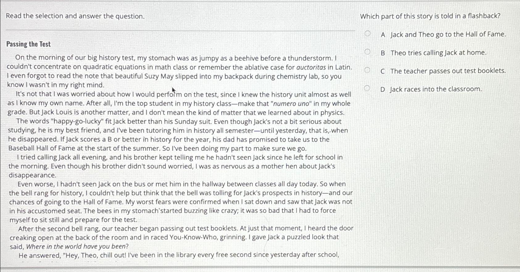 Solved Read the selection and answer the question.Which part | Chegg.com