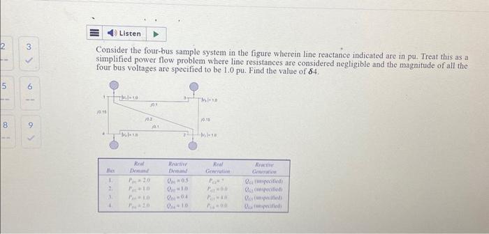 Consider the four-bus sample system in the figure | Chegg.com