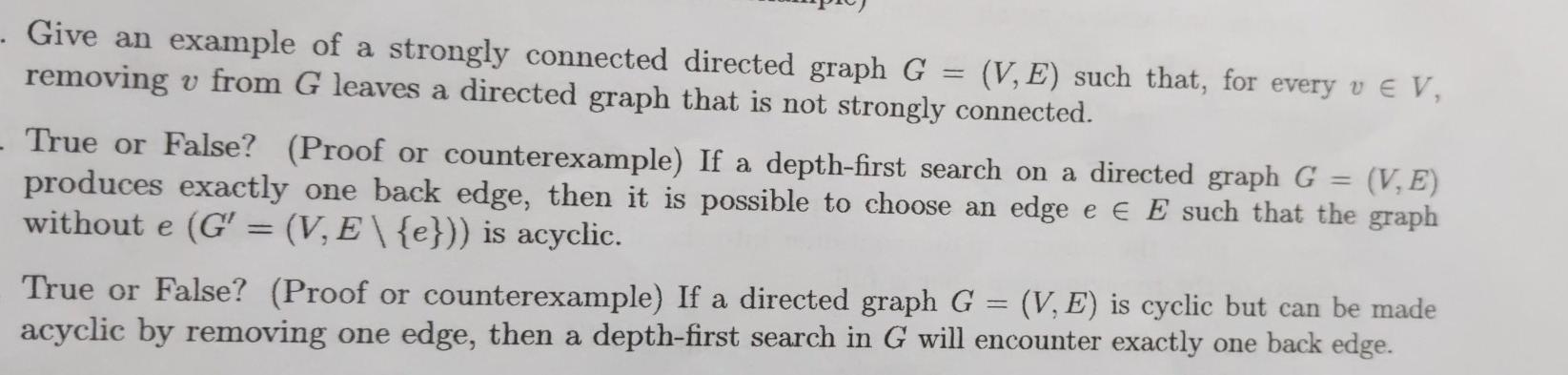 Solved . Give an example of a strongly connected directed | Chegg.com
