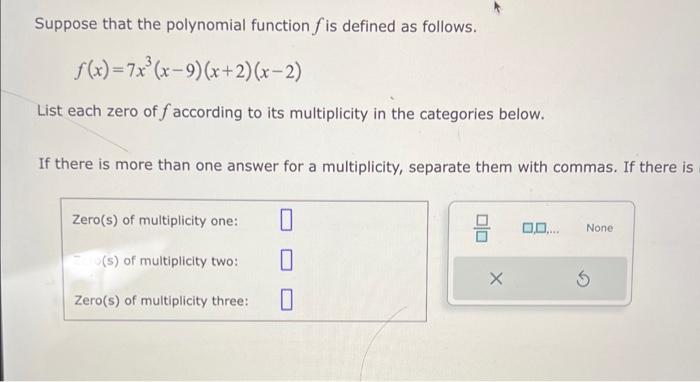 Solved Suppose that the polynomial function f is defined as | Chegg.com