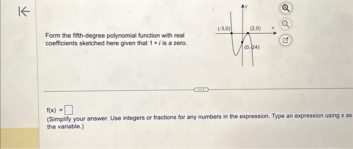 Solved Form the fifth-degree polynomial function with real | Chegg.com