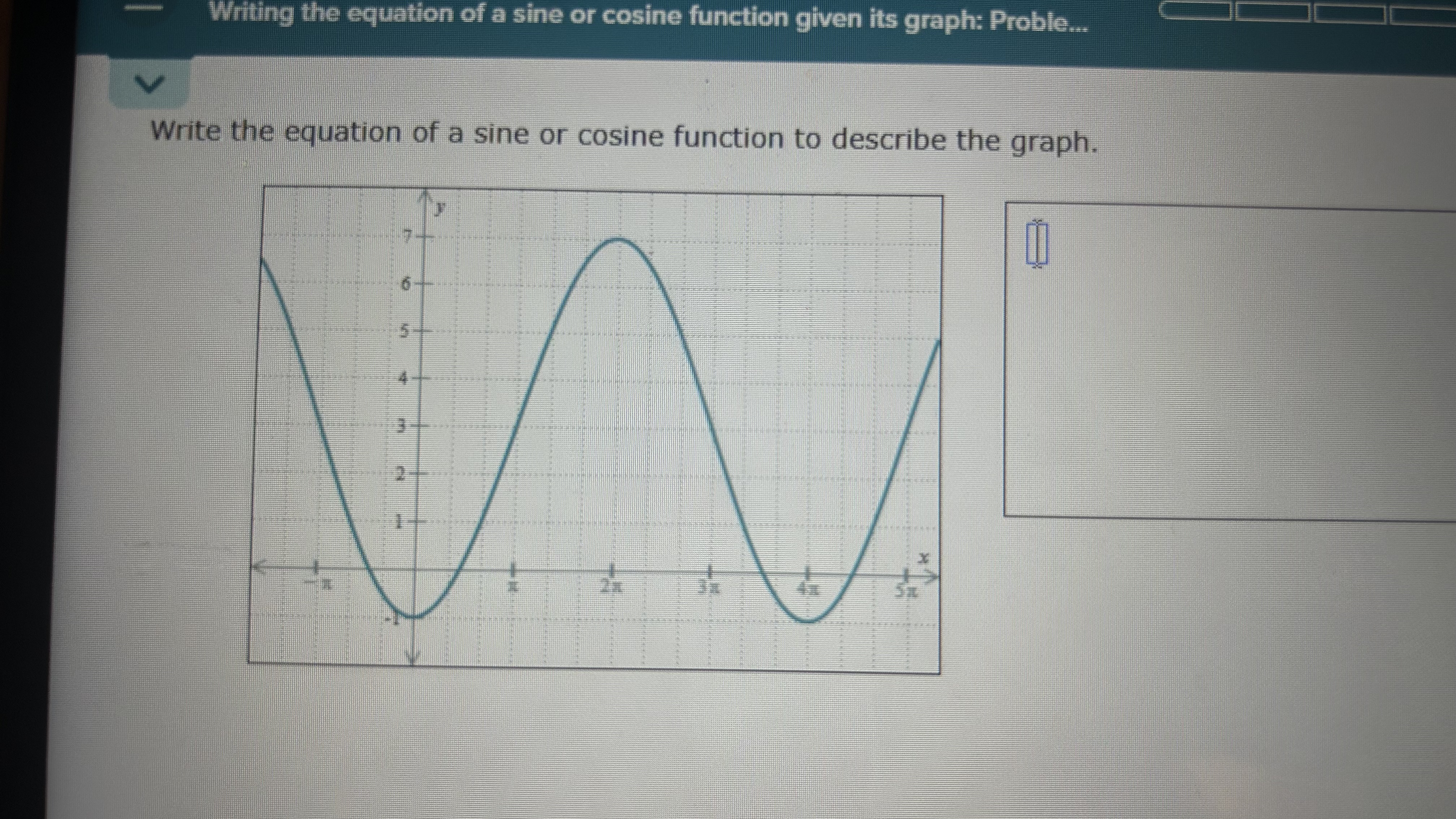 Solved Writing the equation of a sine or cosine function | Chegg.com