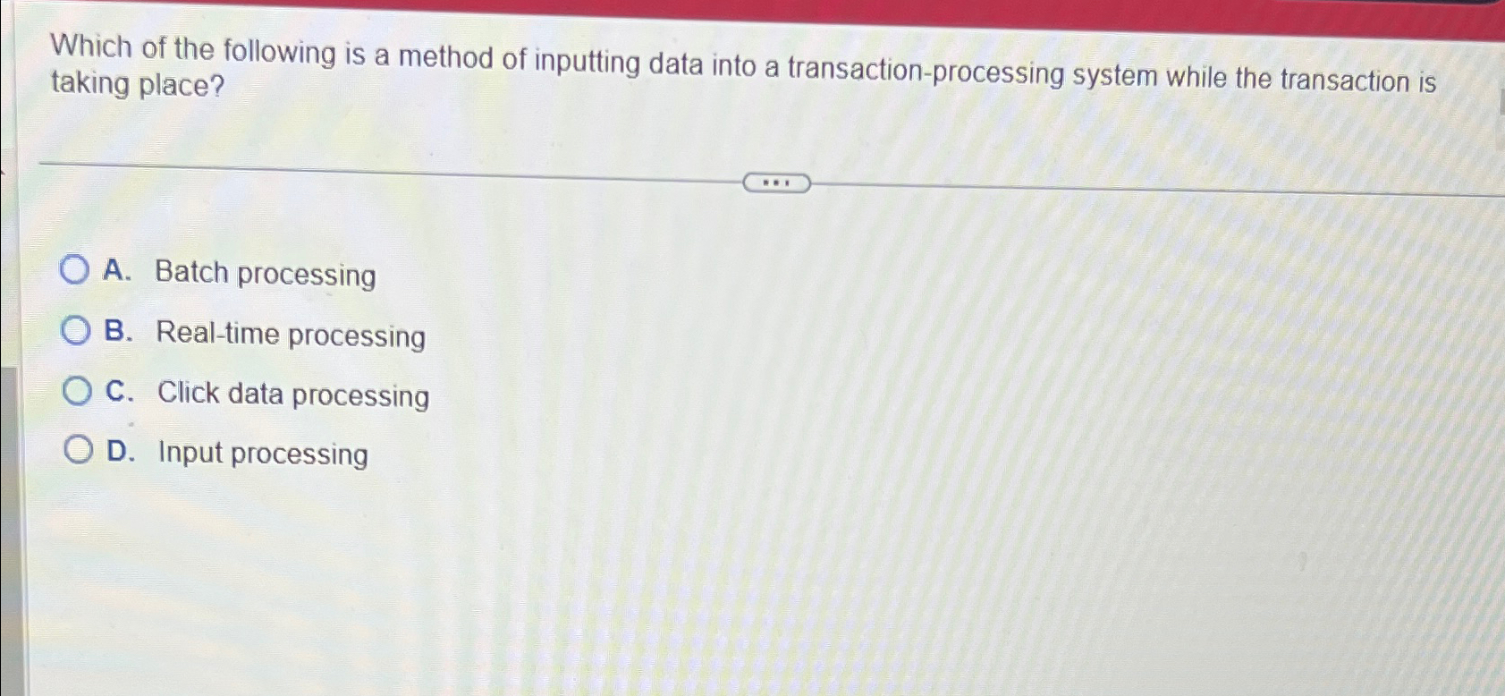 Solved Which of the following is a method of inputting data | Chegg.com