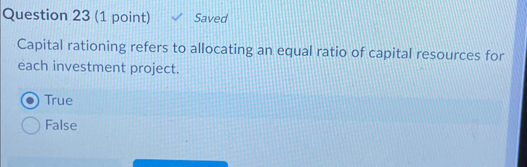 Solved Question 23 1 ﻿point ﻿savedcapital Rationing 