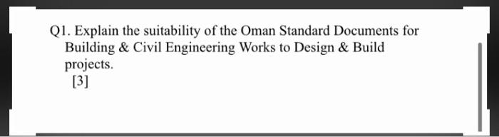 Solved Q1. Explain the suitability of the Oman Standard | Chegg.com