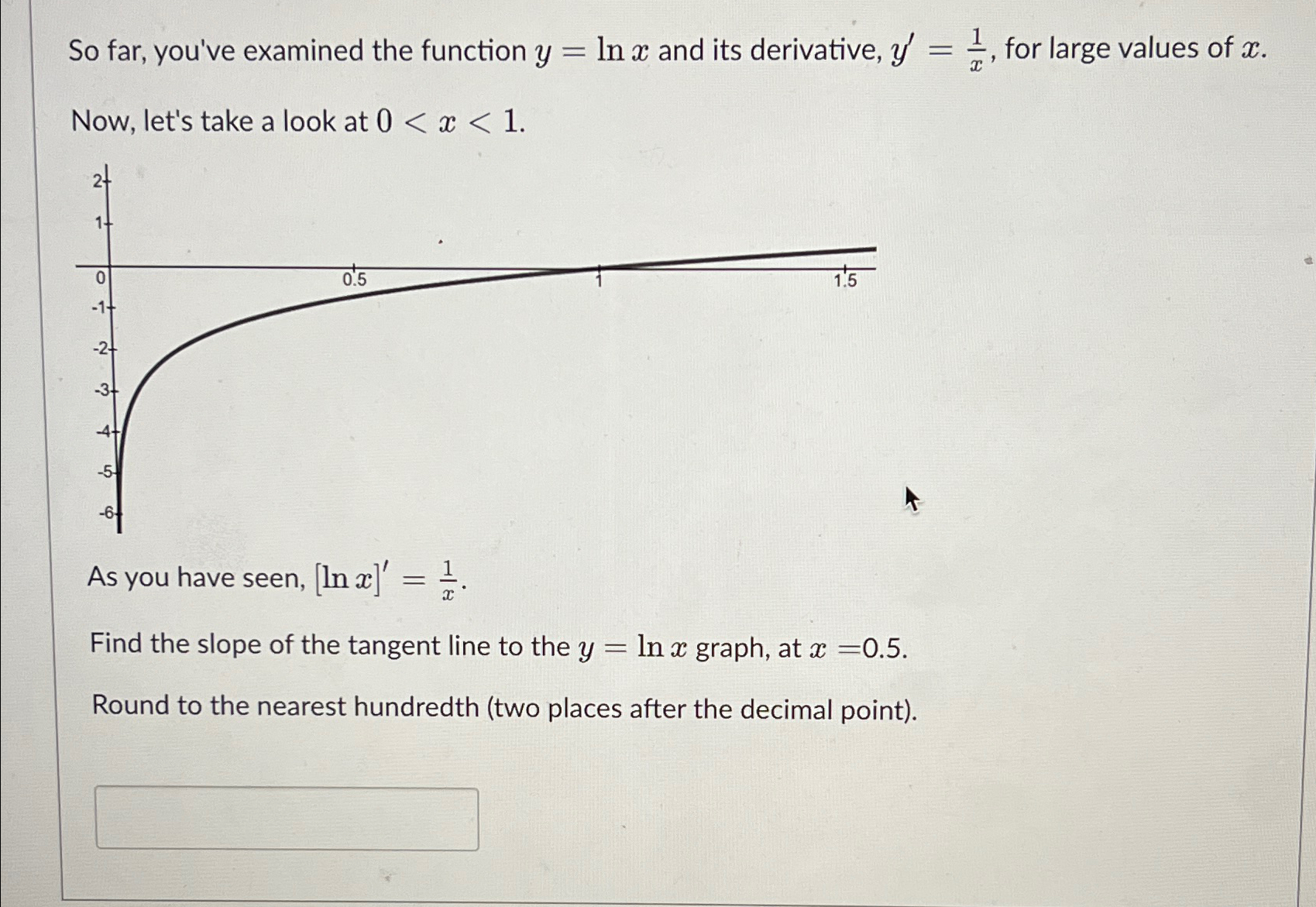 Solved So far, you've examined the function y=lnx ﻿and its | Chegg.com