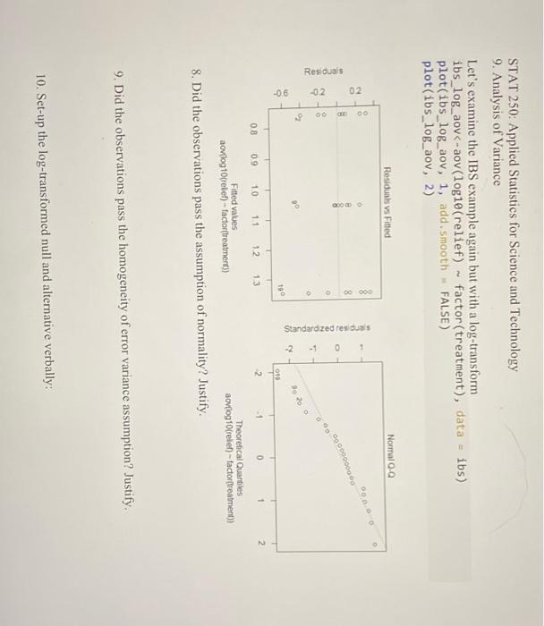 Solved STAT 250: Applied Statistics for Science and | Chegg.com