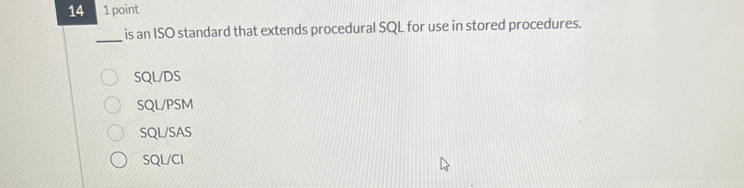 Solved 14 1 ﻿pointq, ﻿is an ISO standard that extends | Chegg.com