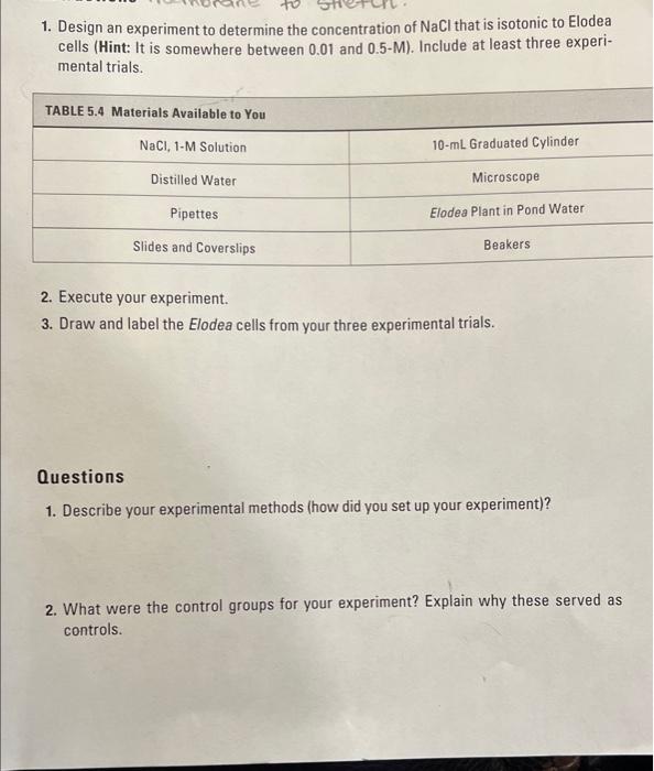 Solved 1. Design an experiment to determine the | Chegg.com