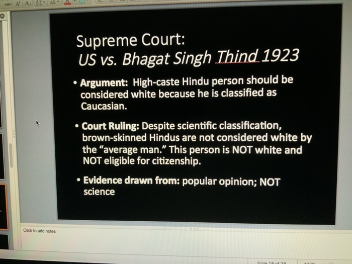 A A A AL- Supreme Court: US vs. Bhagat Singh Thind | Chegg.com