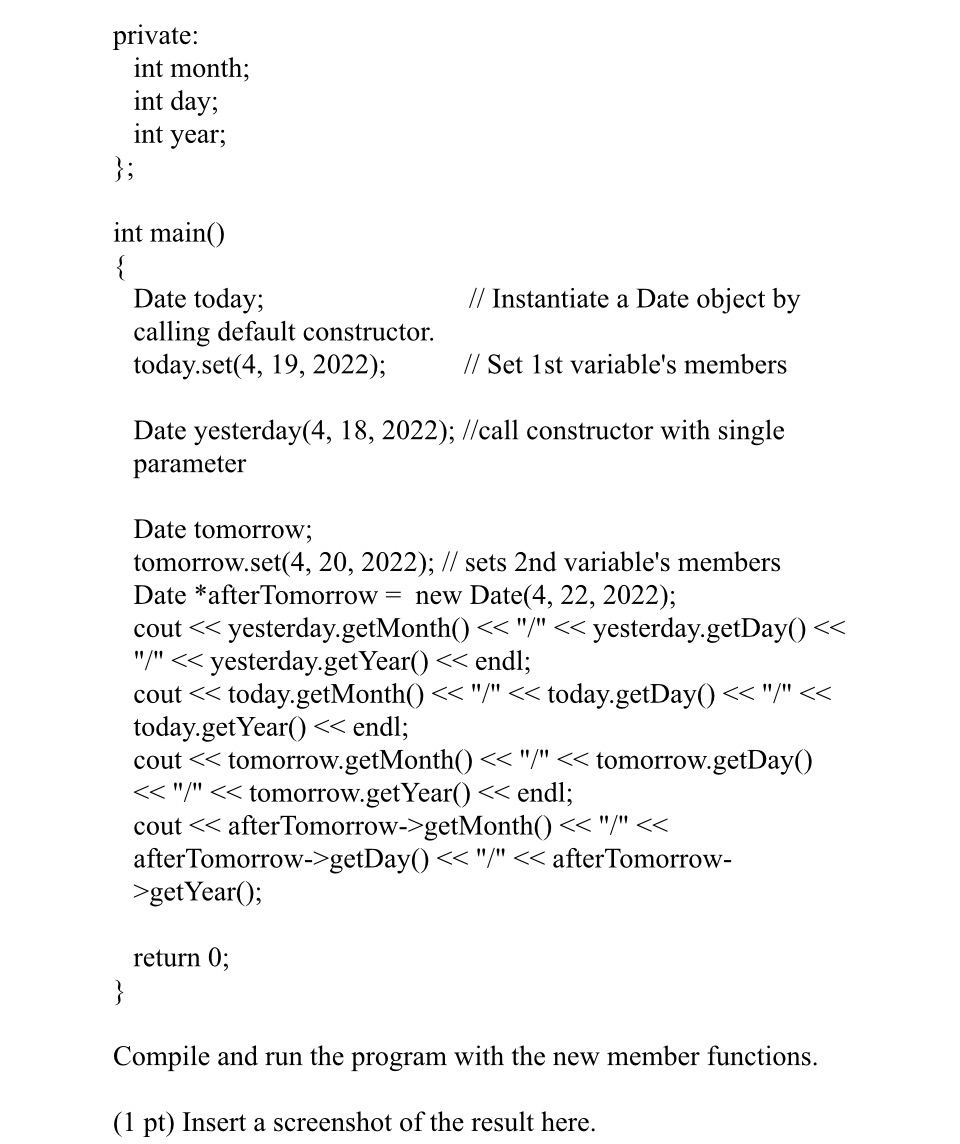 Solved C++\\Step 2: Implement Member FunctionsAdd four | Chegg.com