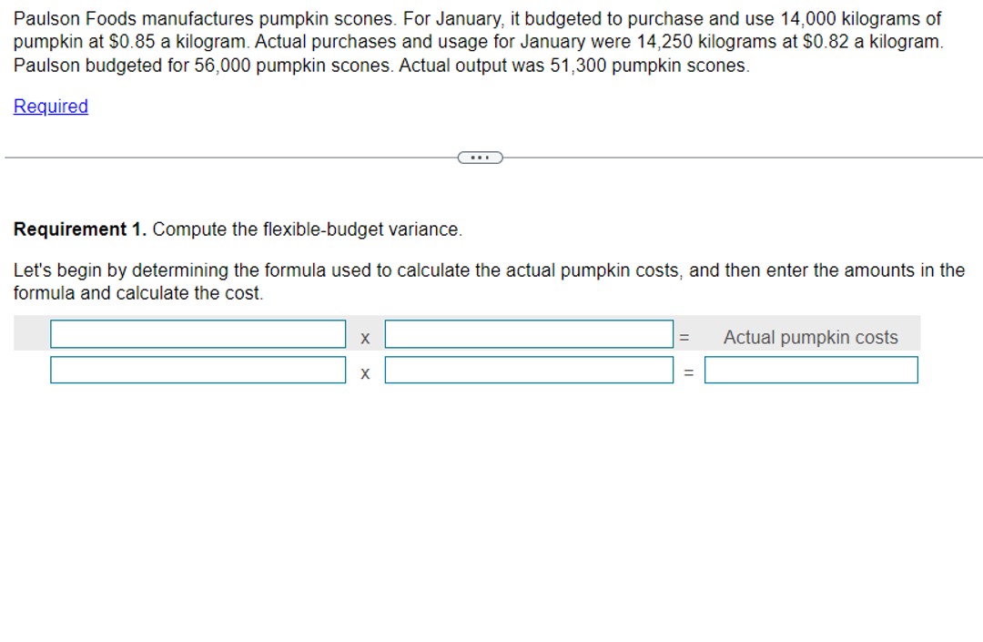 Solved RequiredCompute the flexible-budget variance.Compute | Chegg.com