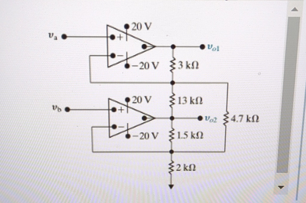 Solved Va=10.7V Vb=11Vwhat is V01 ﻿and V02? | Chegg.com