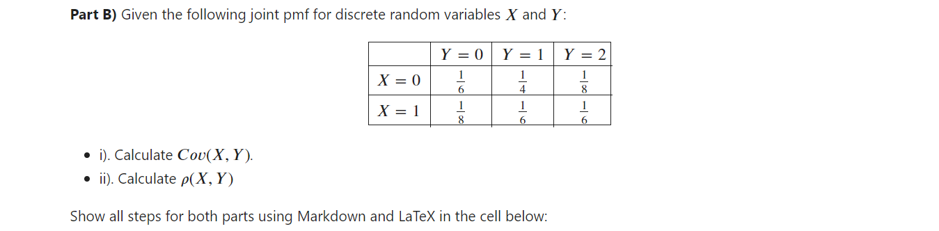 Please help understanding covariancePart B) ﻿Given | Chegg.com