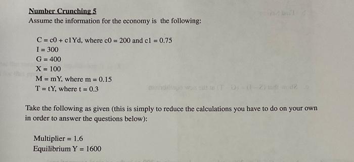 Solved Number Crunching 5 Assume the information for the | Chegg.com
