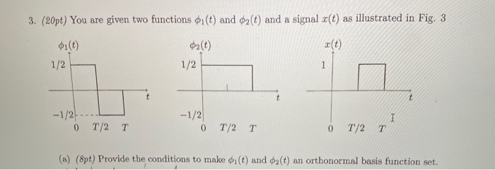 Solved 3. (20pt) You are given two functions oi(t) and 02(t) | Chegg.com