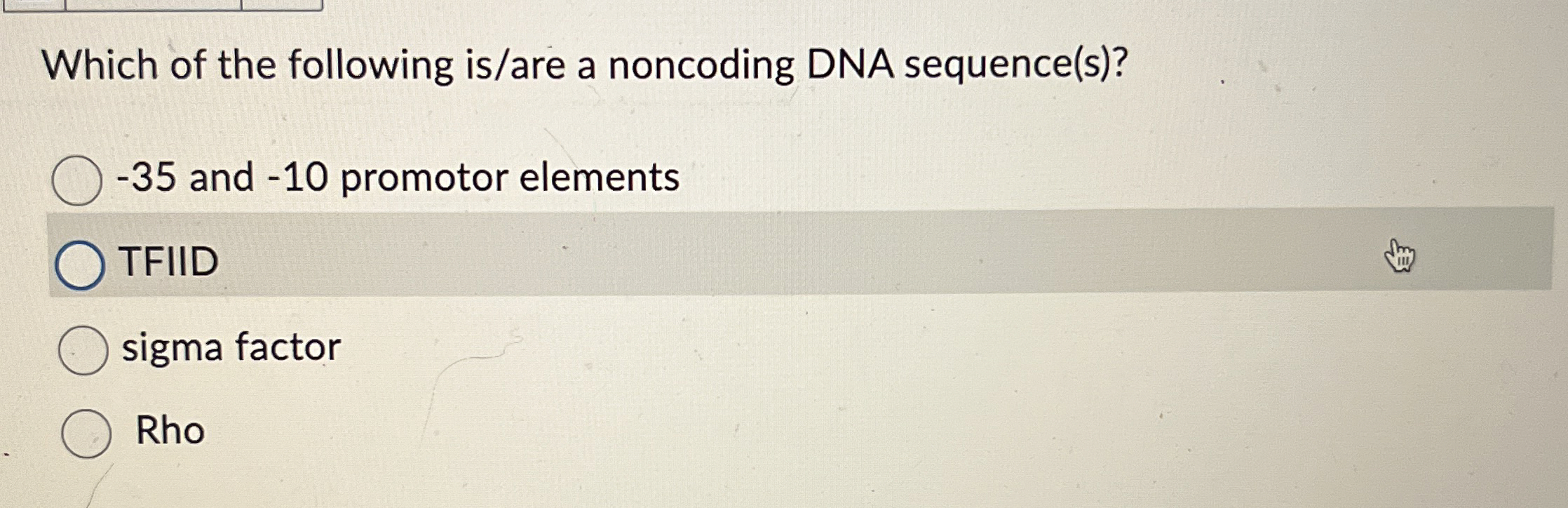 Solved Which of the following is/are a noncoding DNA | Chegg.com