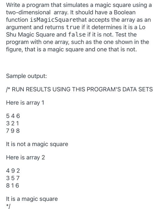Solved The Lo Shu Magic Square is a grid with three rows and | Chegg.com
