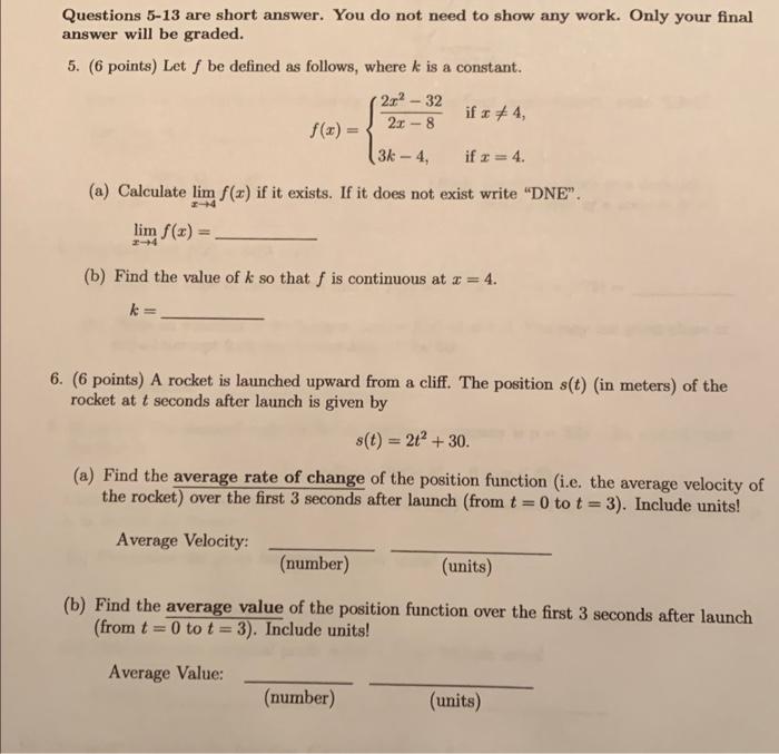 Solved Questions 5-13 are short answer. You do not need to | Chegg.com