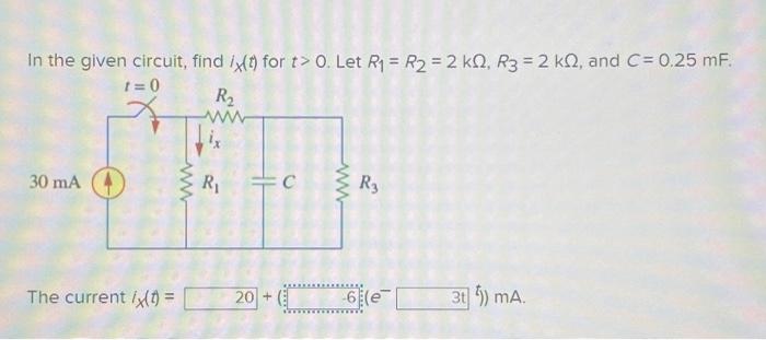 Solved In the given circuit, find IX(t) for t>0. Let | Chegg.com