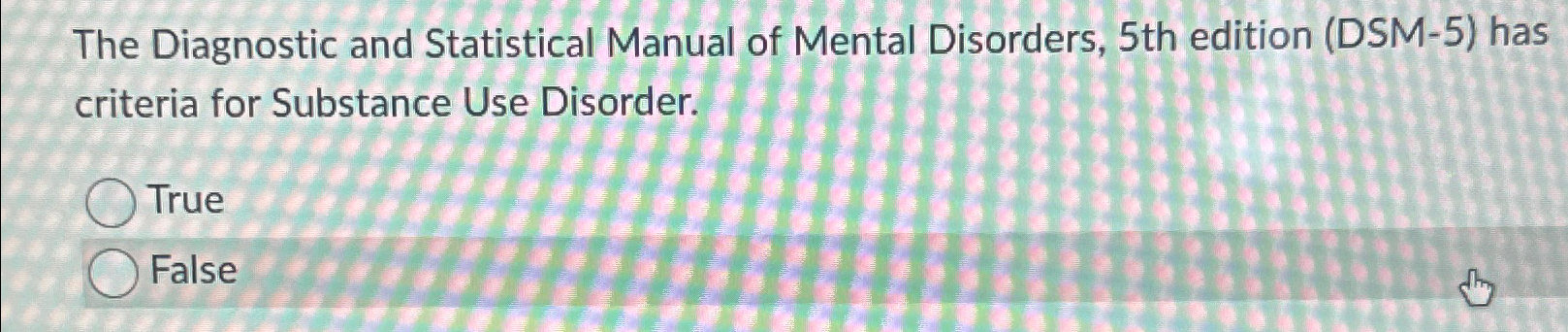 Solved The Diagnostic and Statistical Manual of Mental | Chegg.com