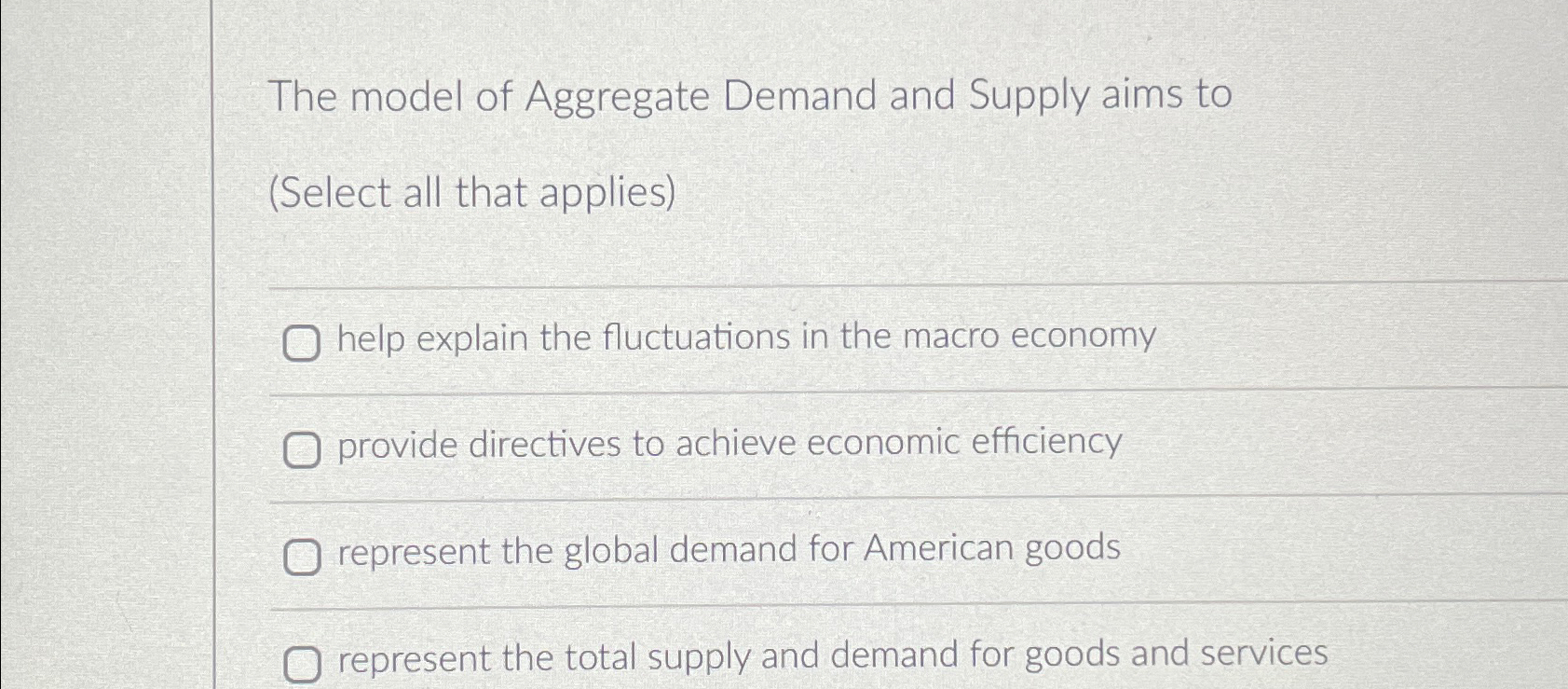 Solved The model of Aggregate Demand and Supply aims | Chegg.com