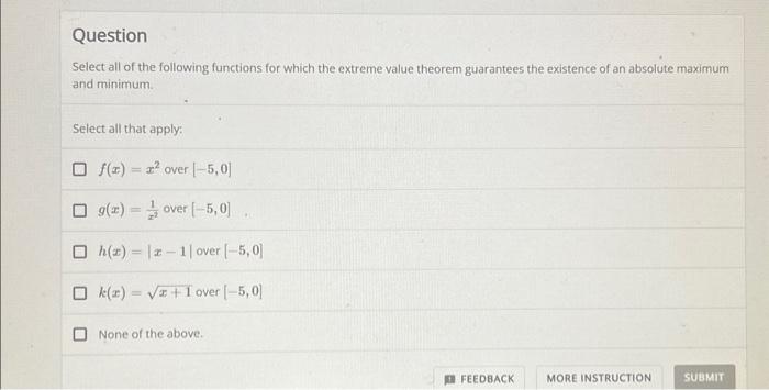 Solved Analyze the following graph of f(x). Select all of | Chegg.com