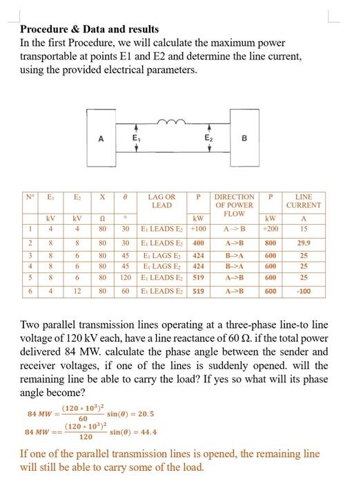 Solved Procedure \& Data and results In the first Procedure, | Chegg.com