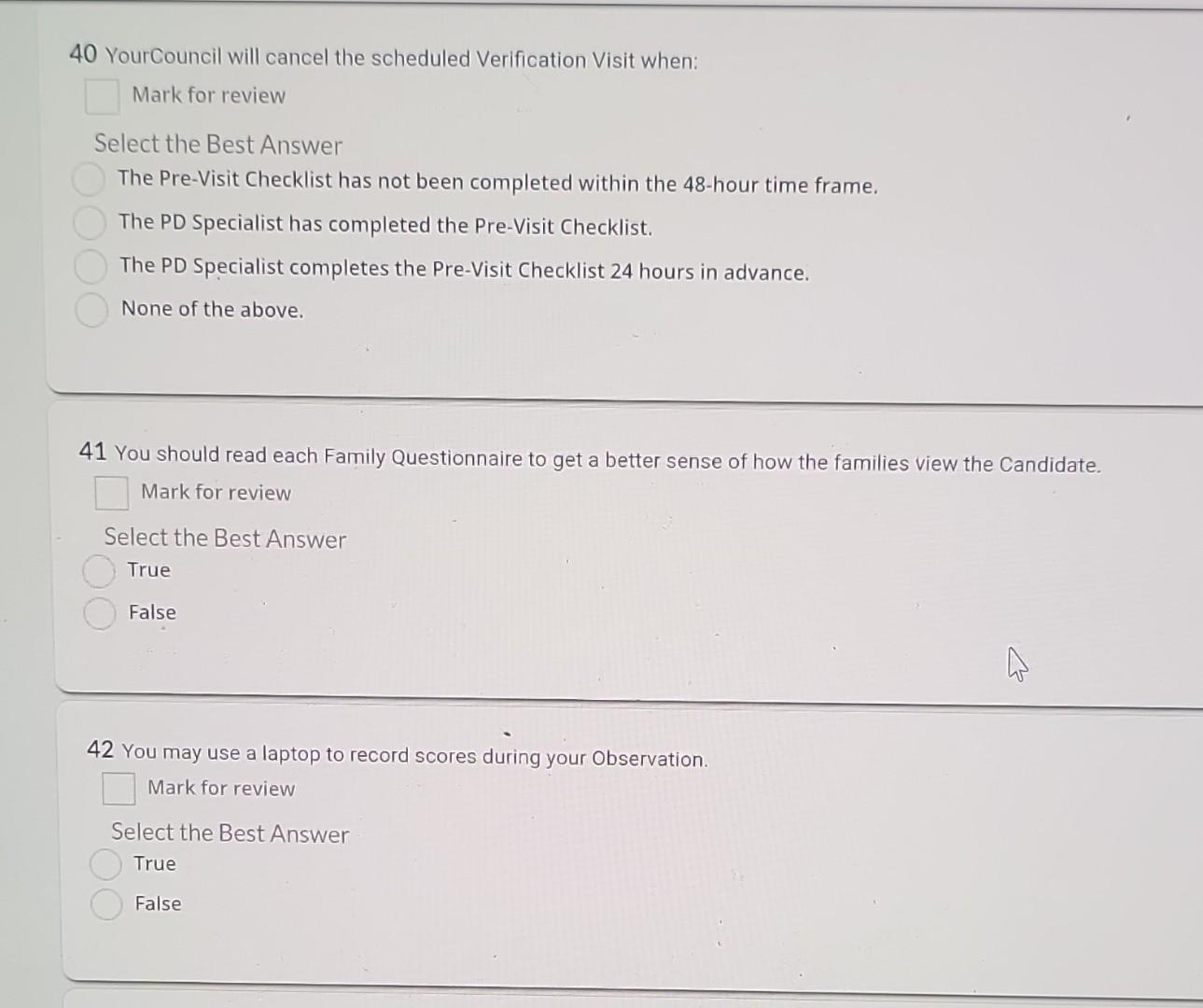 Solved 38 The Pre-Visit Checklist must be completed at | Chegg.com