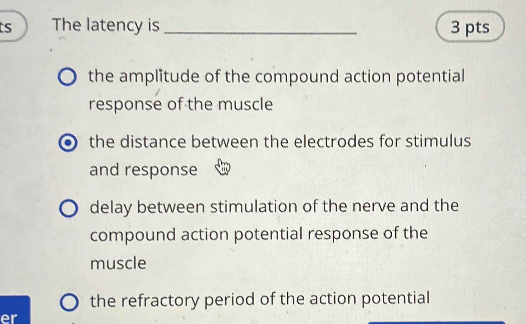 Solved The latency isthe amplitude of the compound action | Chegg.com