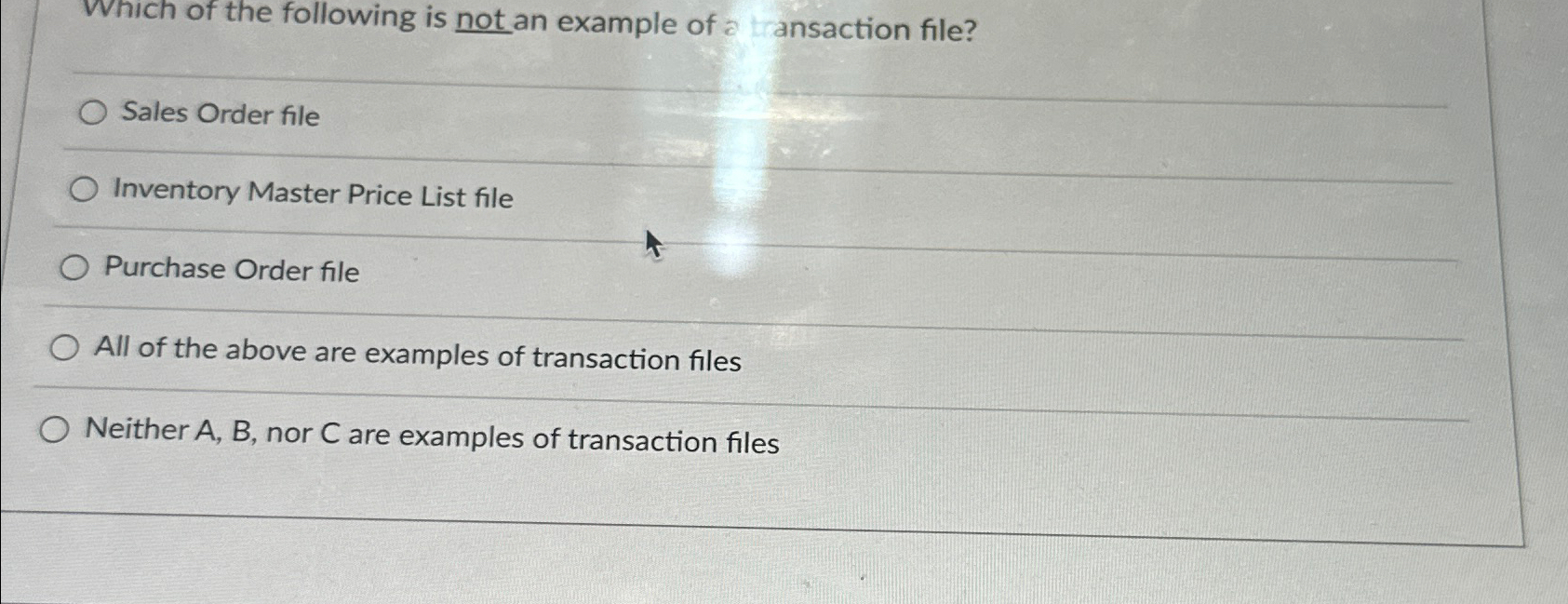 Solved Which of the following is not an example of a | Chegg.com