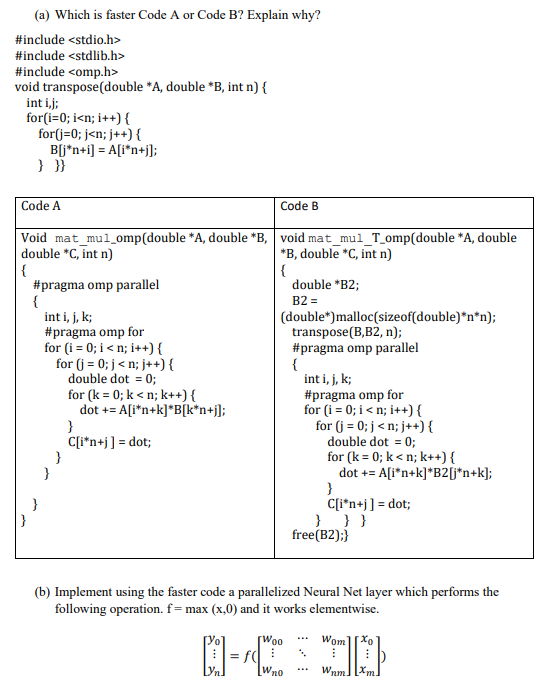 PART B PLEASE PROVIDE PSEUDO(a) ﻿Which is faster Code | Chegg.com