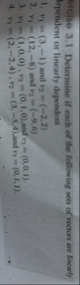 Solved orcibe 3,1 ﻿Determine if each of the following sets | Chegg.com