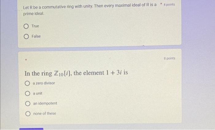 Solved Let R be a commutative ring with unity. Then every | Chegg.com