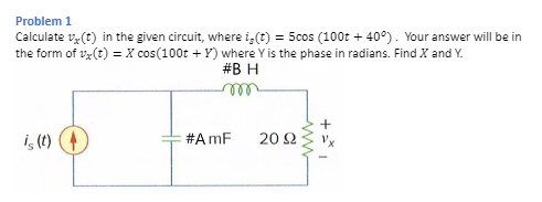 Solved Problem 1Calculate vx(t) ﻿in the given circuit, where | Chegg.com