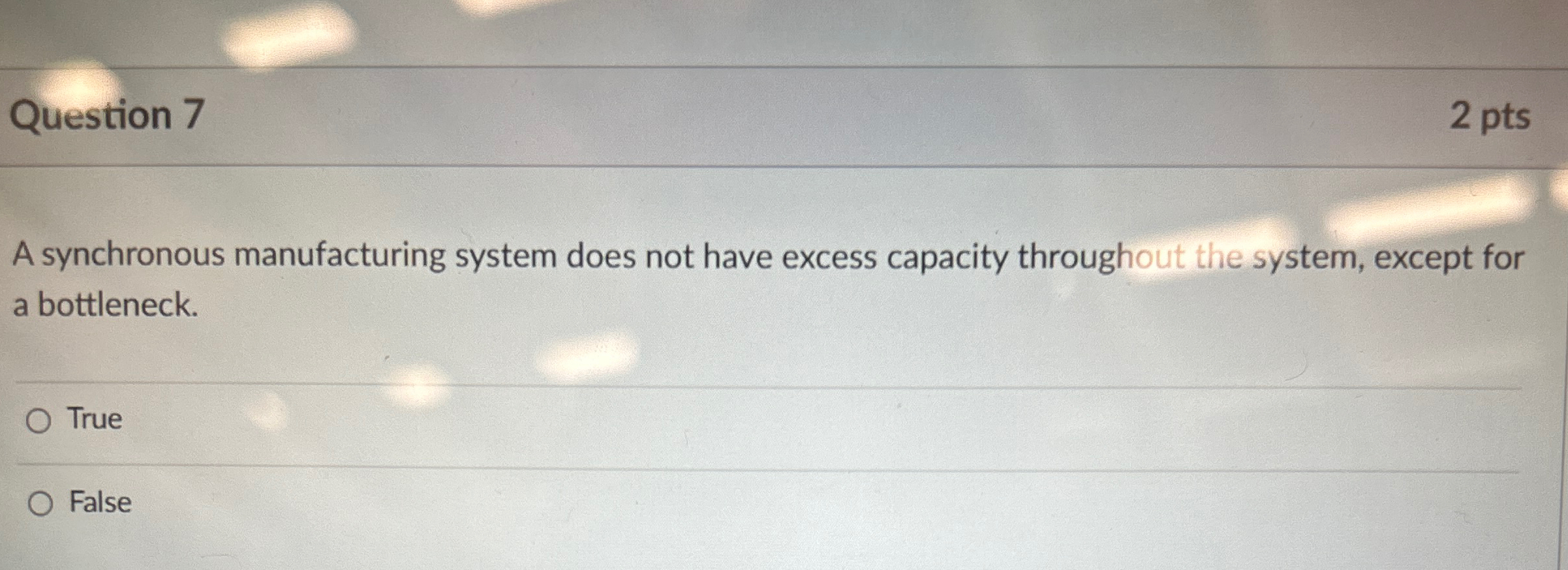 Solved Question 72 ﻿ptsA synchronous manufacturing system | Chegg.com
