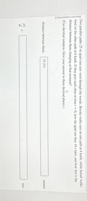 Solved Two parallel paths 25 m apart run east-west through | Chegg.com