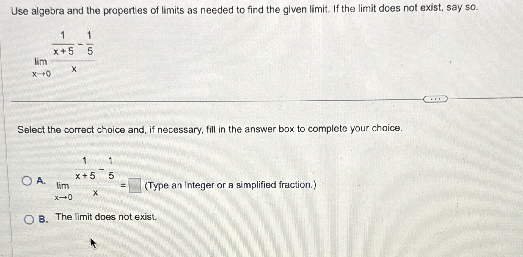 Solved Use algebra and the properties of limits as needed to | Chegg.com
