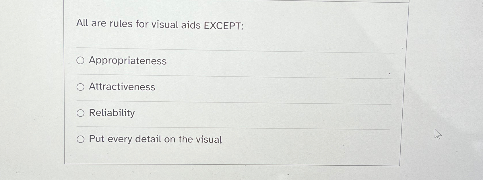 Solved All are rules for visual aids | Chegg.com