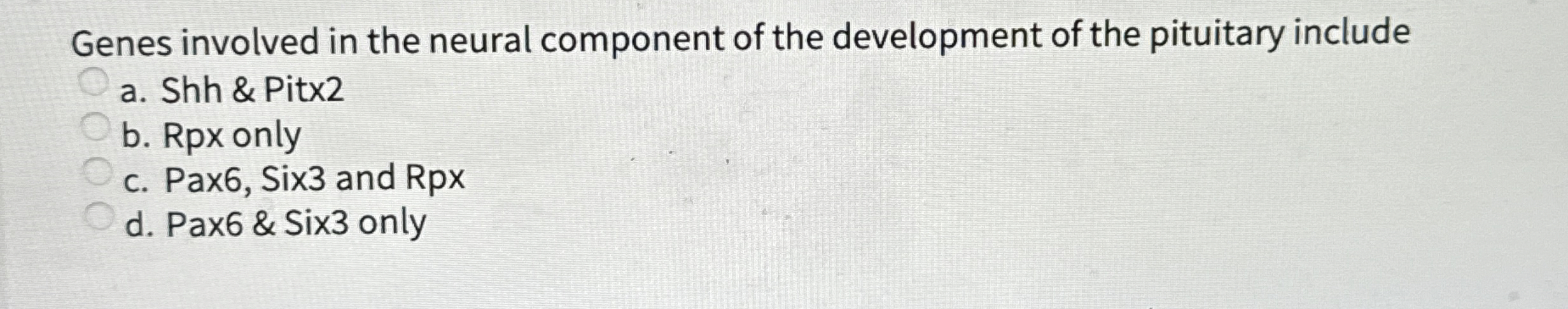 Solved Genes involved in the neural component of the | Chegg.com