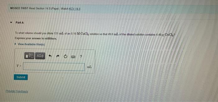 Solved MISSED THIS? Read Section 14.5 (Page): Watch KOV 14.5 | Chegg.com