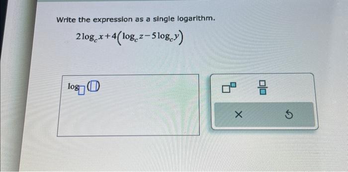 Solved Write the expression as a single logarithm. | Chegg.com