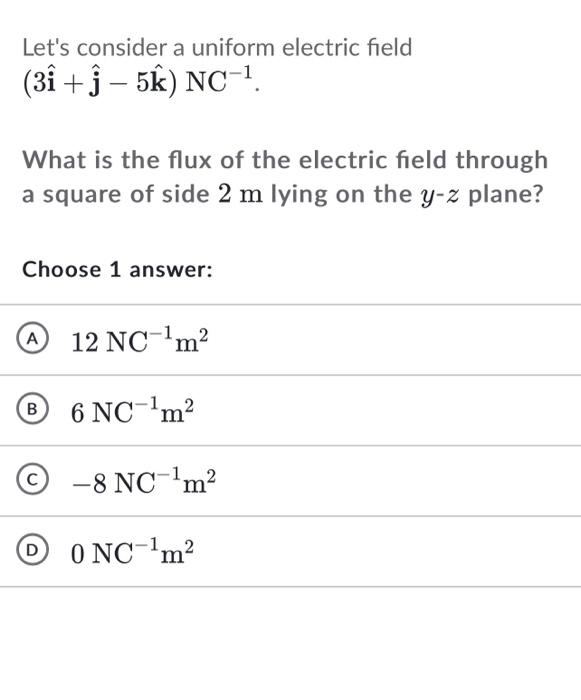 Solved Let's consider a uniform electric field | Chegg.com